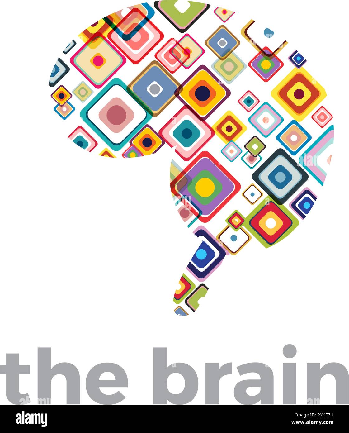 Creative logo of abstract brain. Vector illustration made colorful ...