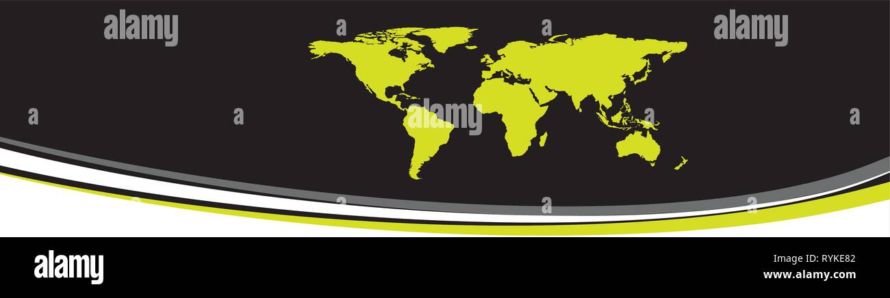 Vector abstract background green world with waves, global business ...