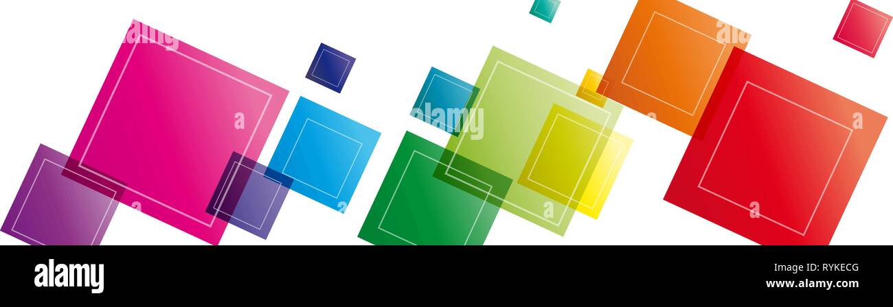 Vector abstract background rainbow squares and pixel. Header and banner ...