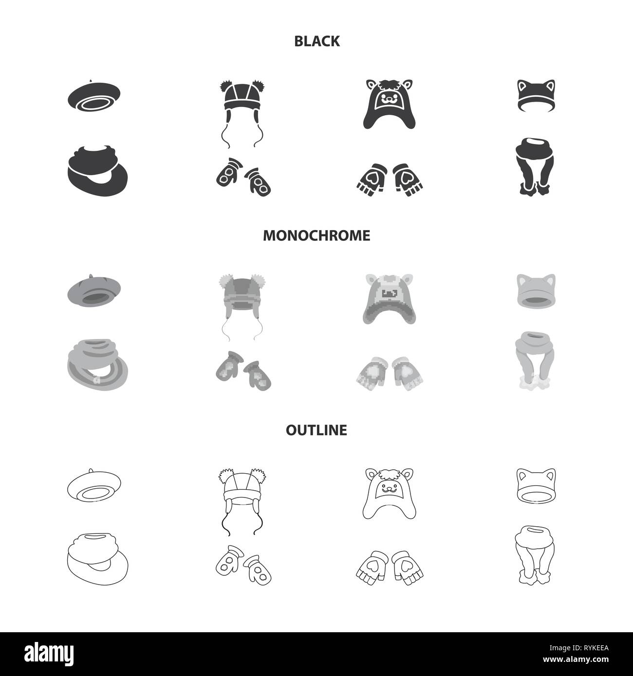 Pink knitted scarf isolated Black and White Stock Photos & Images - Alamy