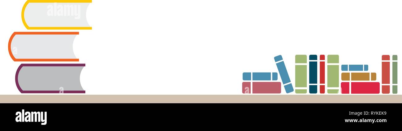 Vector abstract background book and bookstore. Header and banner Stock ...