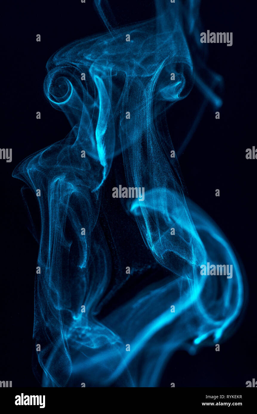 Abstract blue smoke on a dark background. Blue smoke background Stock ...