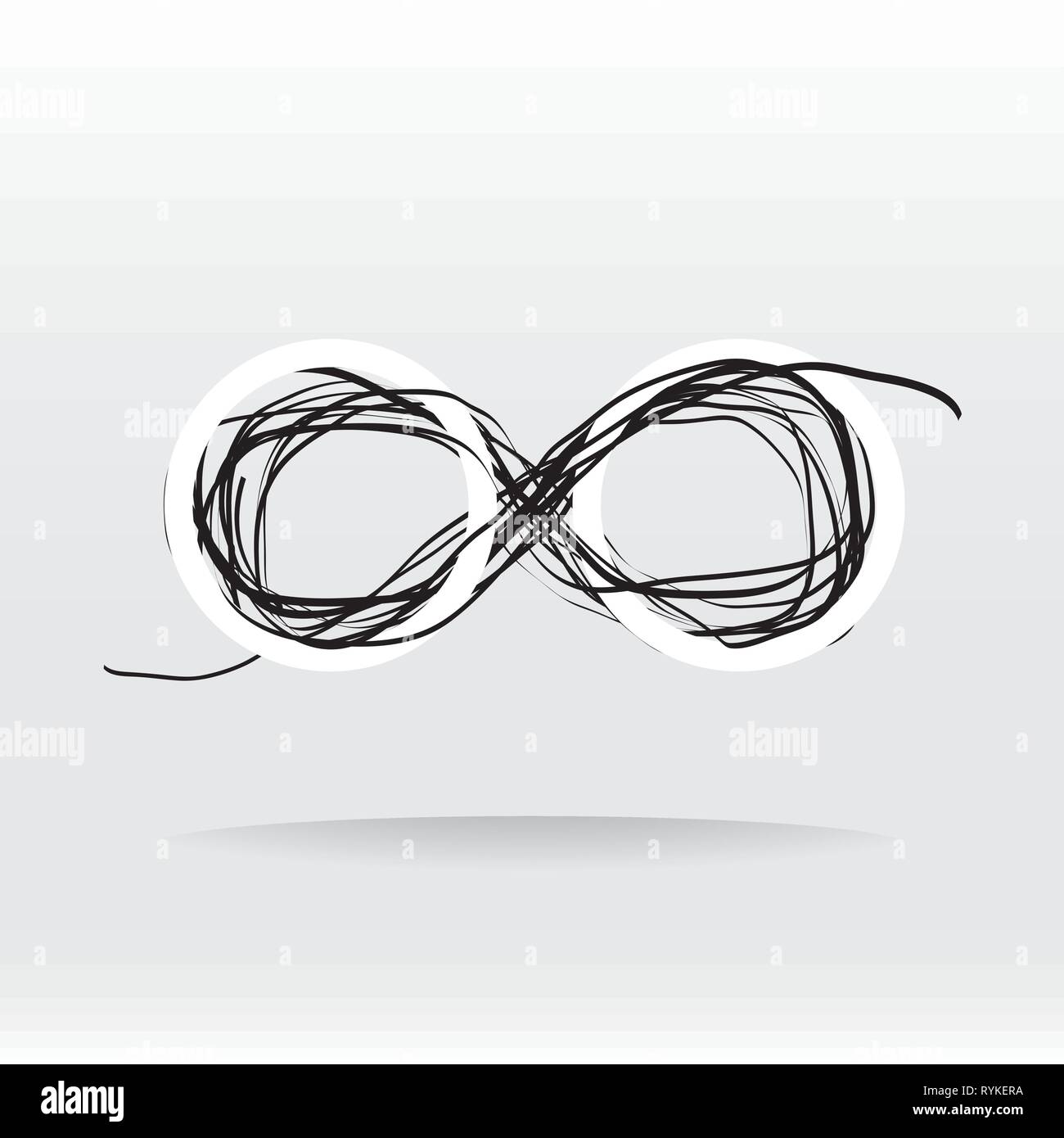 Vector logo scribble infinity inside two circles Stock Vector Image ...