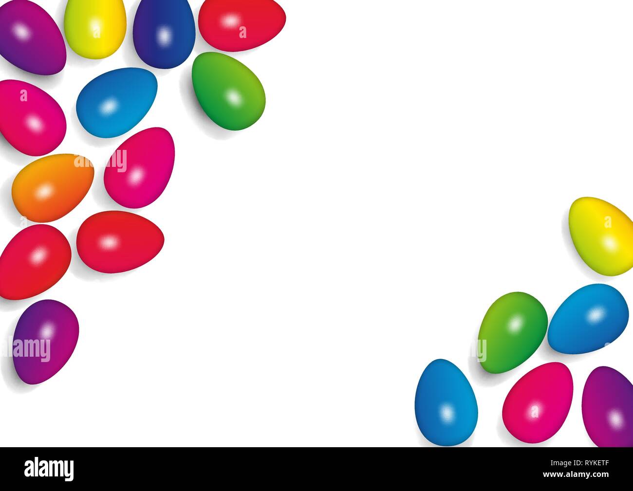 Easter background with eggs in rainbow colors, vector illustration and ...