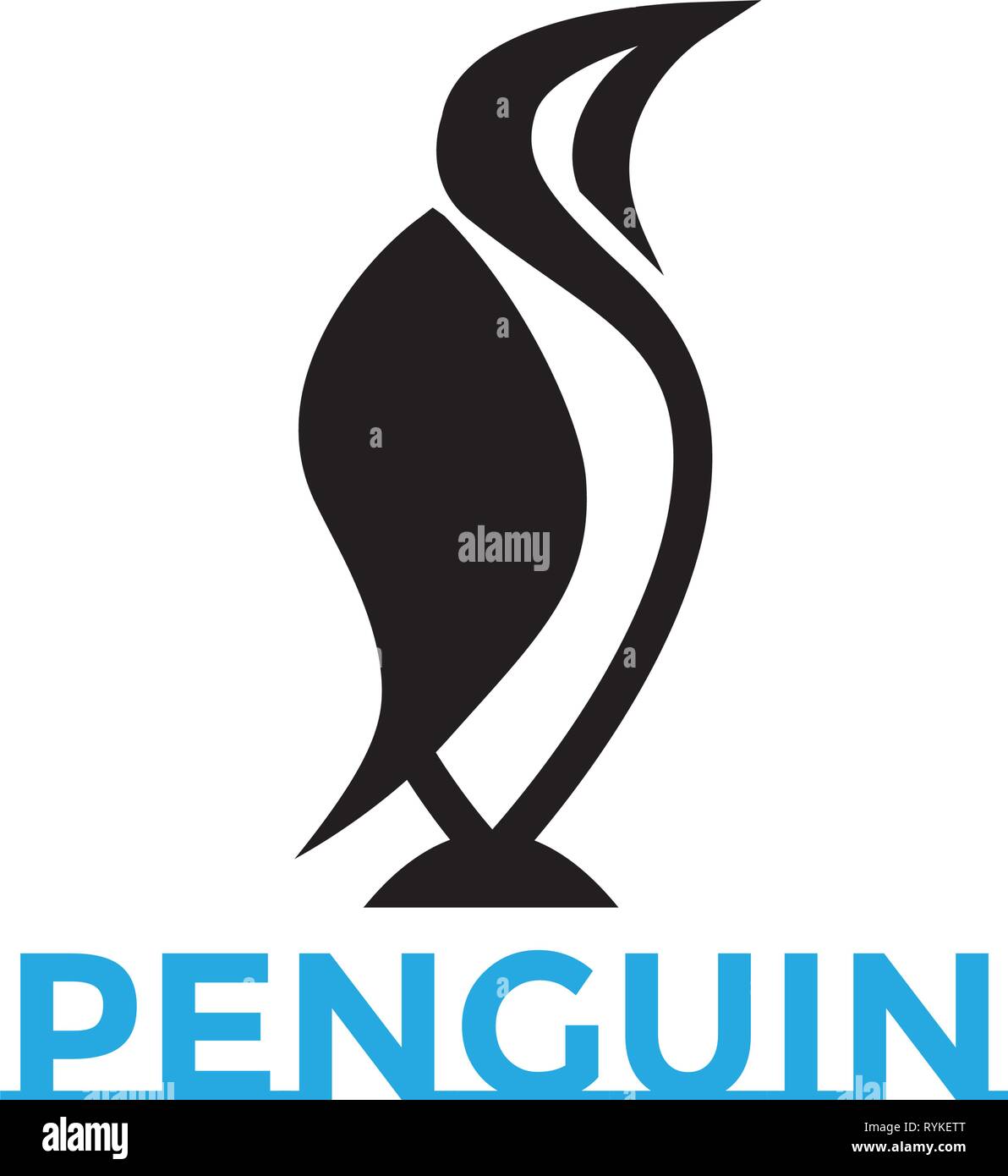 Creative logo of a simple penguin. Vector isolated abstract ...