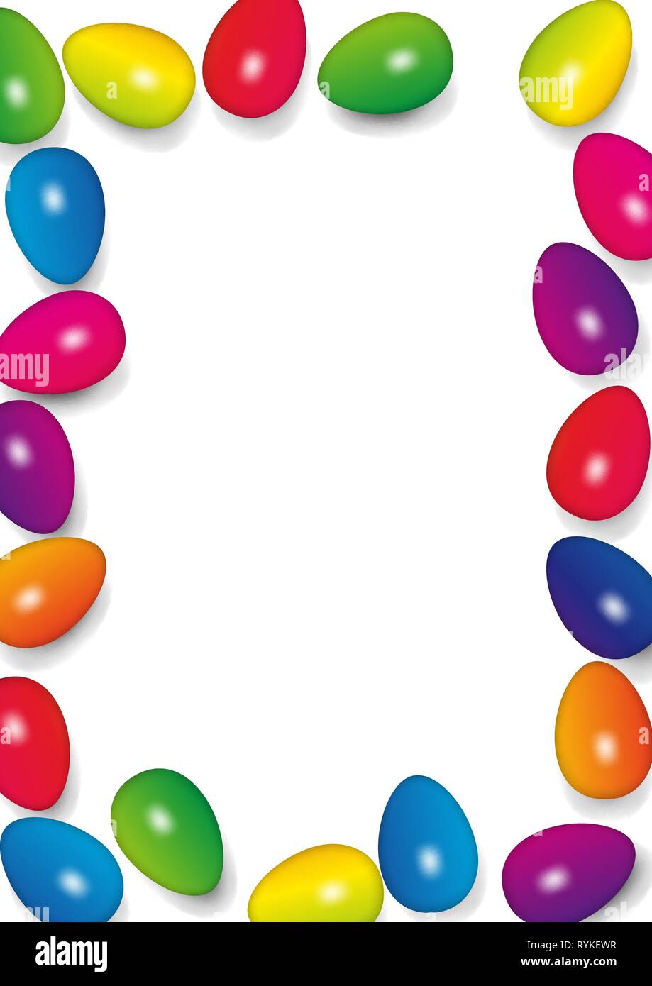 Easter background with eggs in rainbow colors, vector illustration and ...