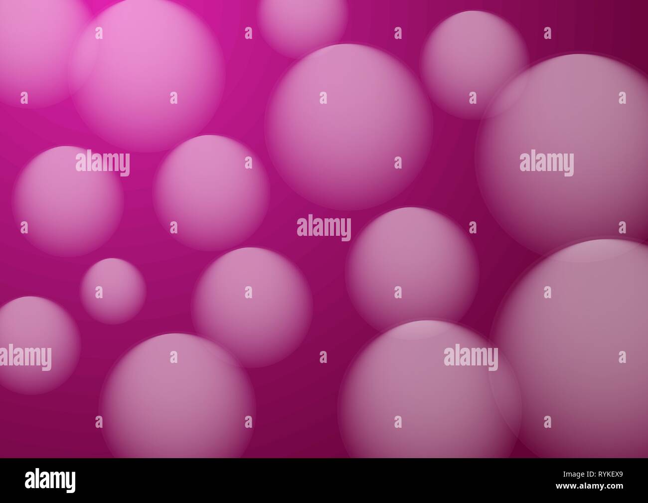 Balloons, bubbles and balls, blurry on pink background, vector ...