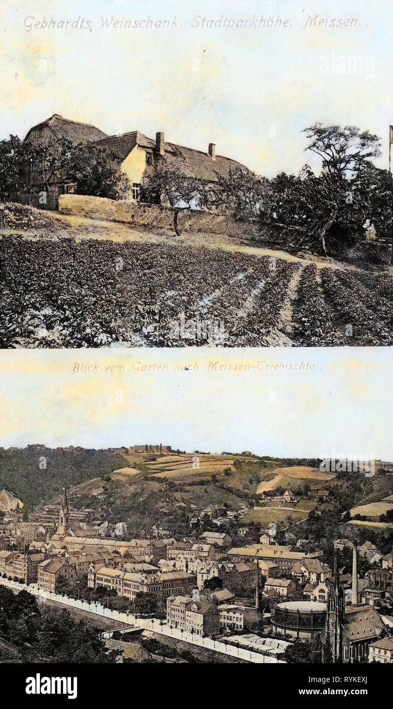 Wine taverns in Saxony, Triebisch, Multiview postcards, Flags in Saxony ...
