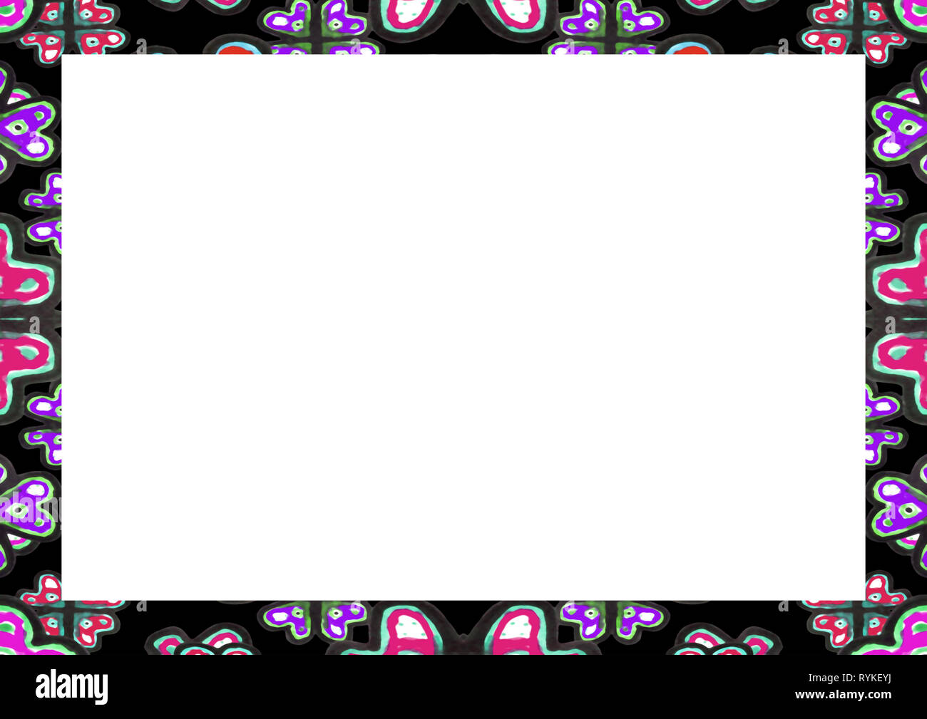 White frame background with decorated design borders Stock Photo - Alamy