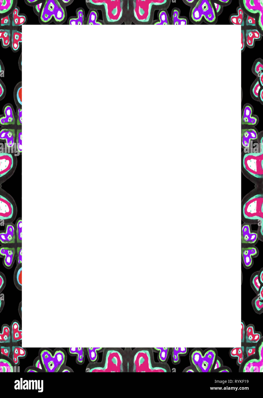 White frame background with decorated design borders Stock Photo - Alamy