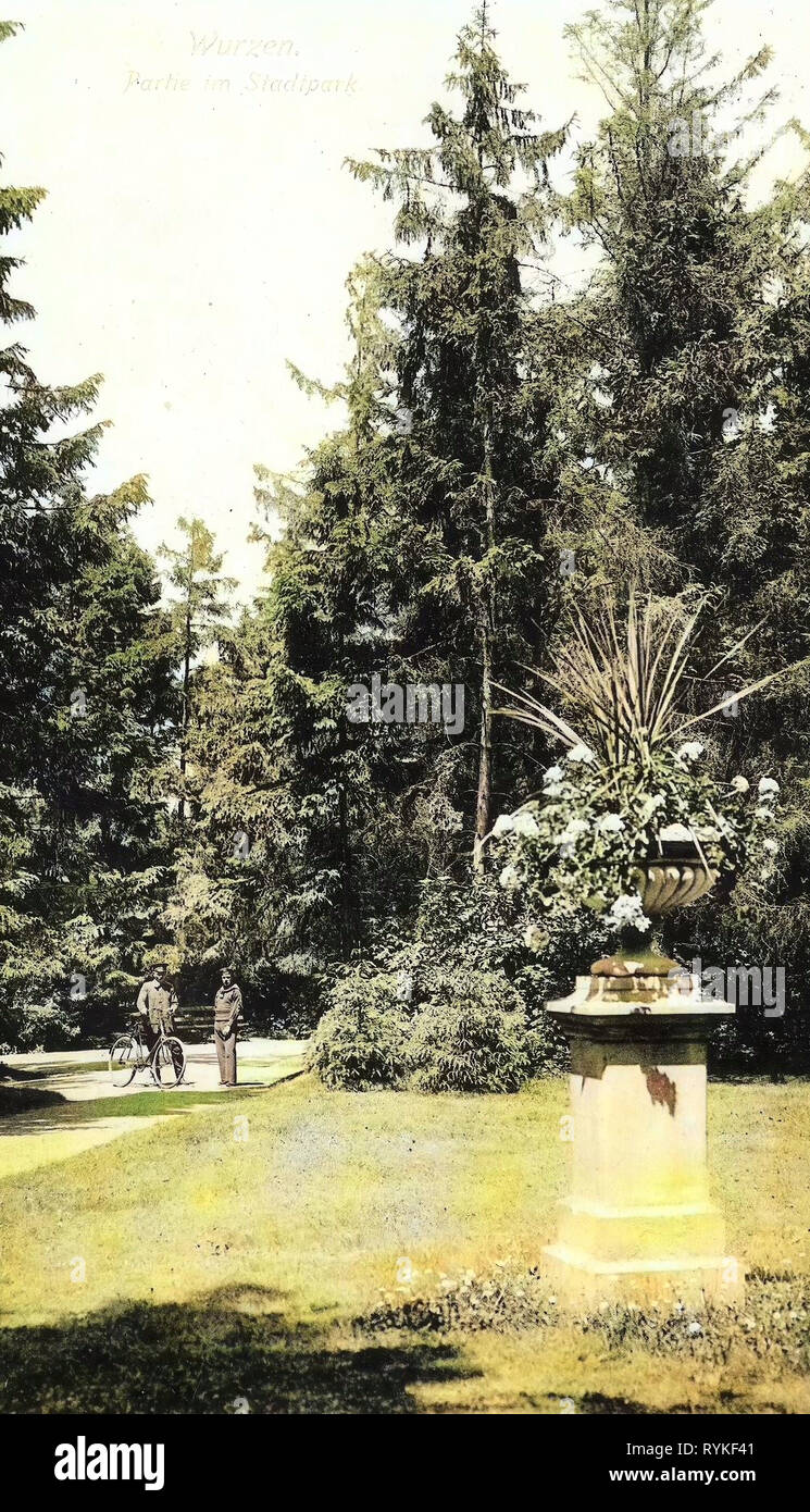 Parks in Saxony, People with bicycles, 1915, Landkreis Leipzig, Wurzen ...