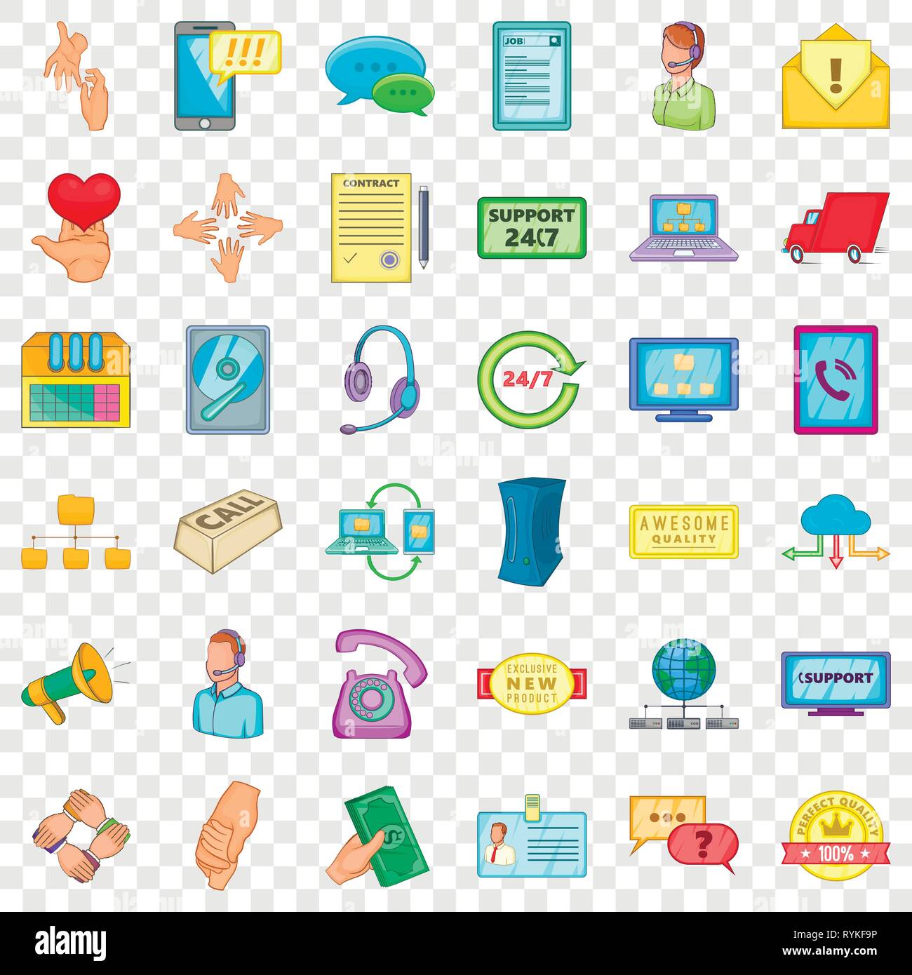 Good support icons set, cartoon style Stock Vector Image & Art - Alamy