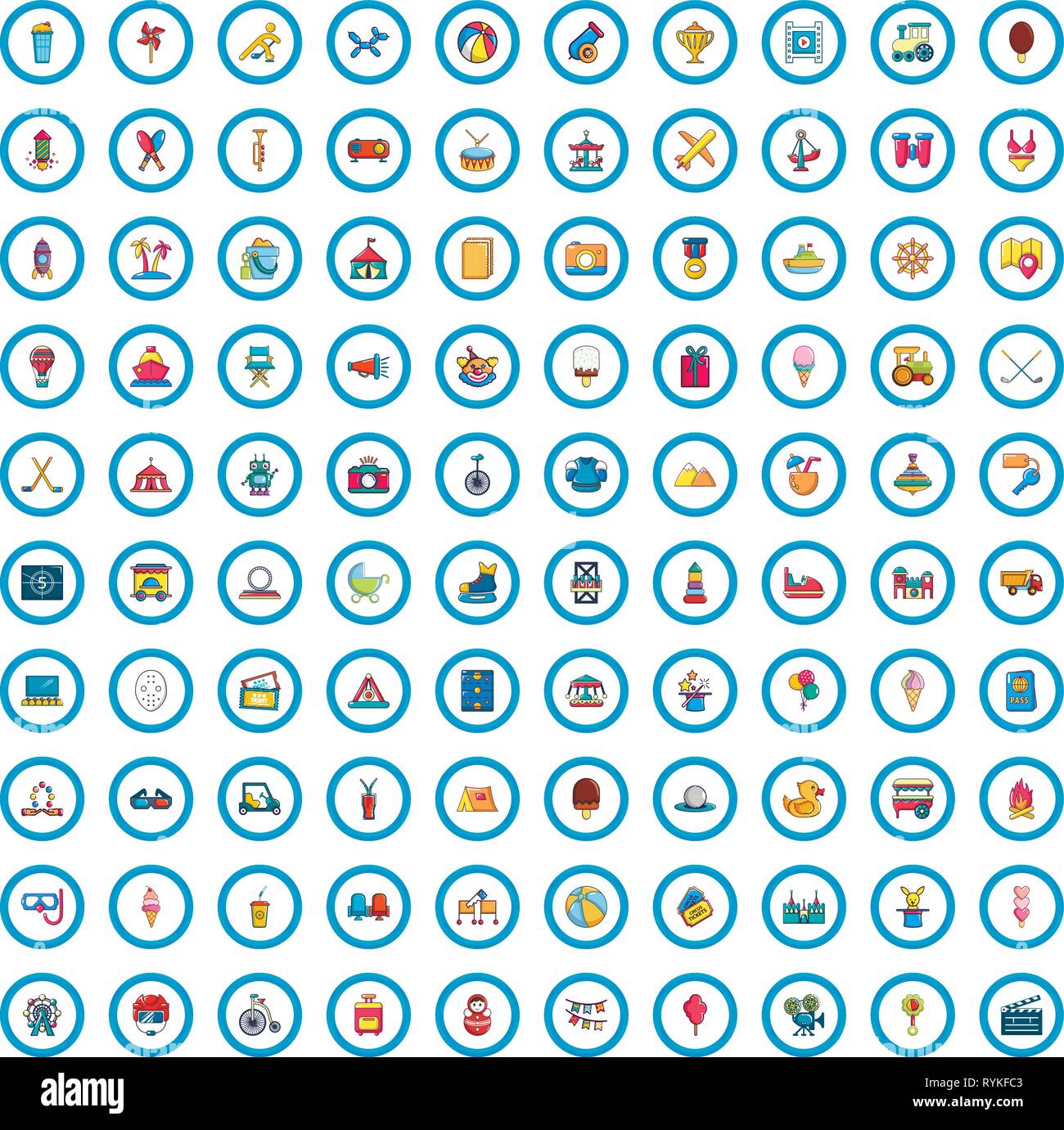 100 free time icons set, cartoon style Stock Vector Image & Art - Alamy