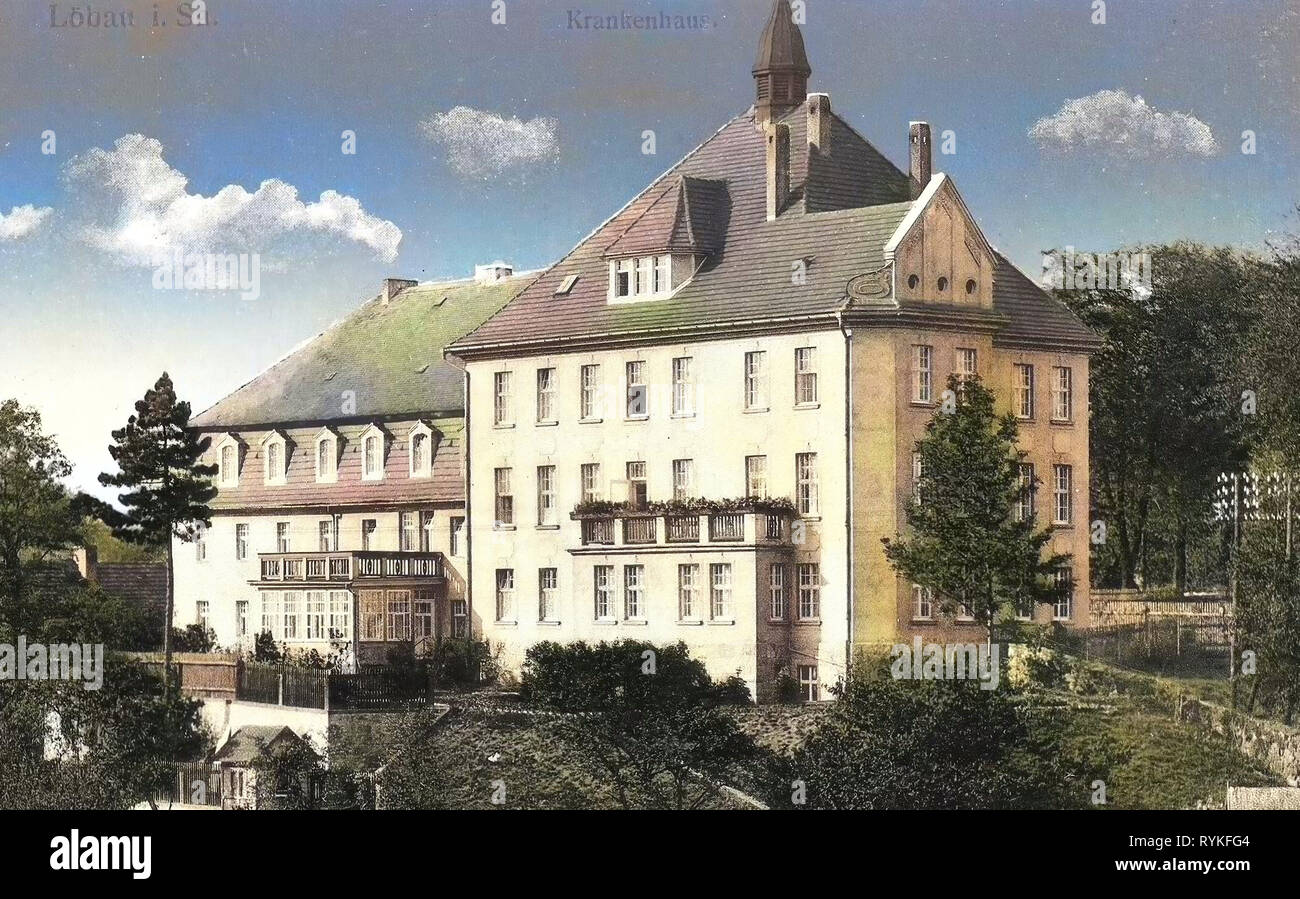 Hospitals in Saxony, Buildings in Löbau, 1915, Landkreis Görlitz, Löbau ...