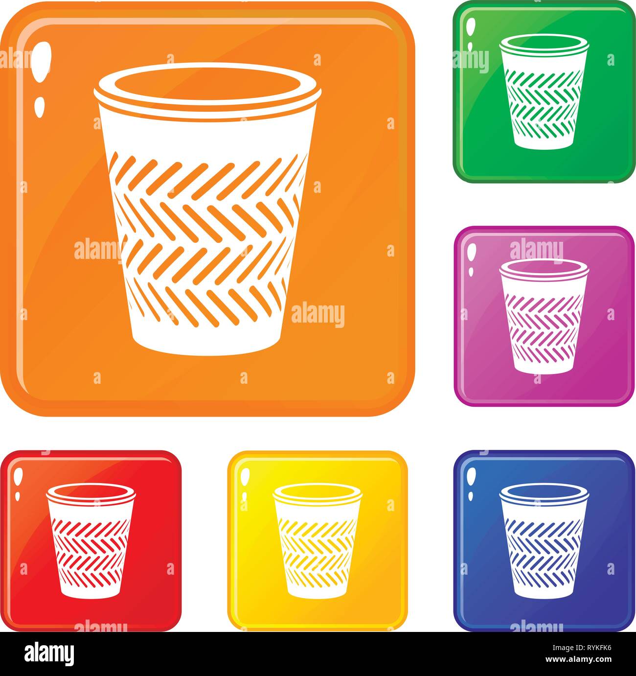 Bin icons set vector color Stock Vector Image & Art - Alamy
