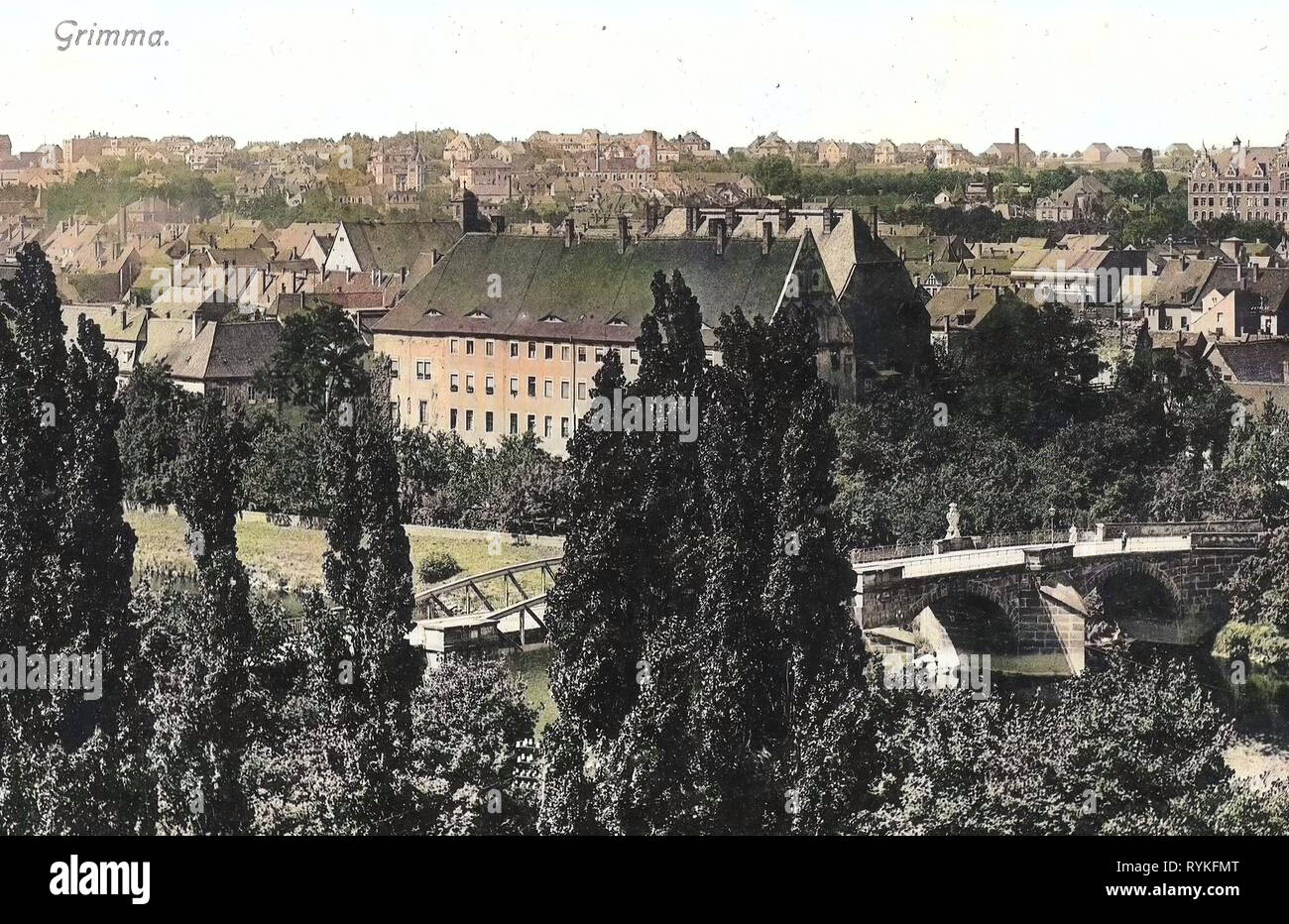 Buildings in Grimma, Bridges in Grimma, 1915, Landkreis Leipzig, Grimma ...
