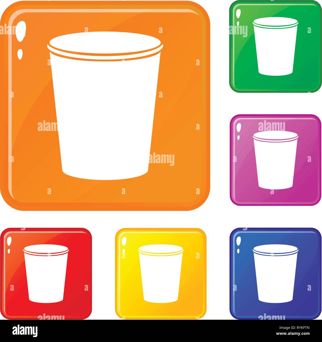 Dustbin icons set vector color Stock Vector Image & Art - Alamy