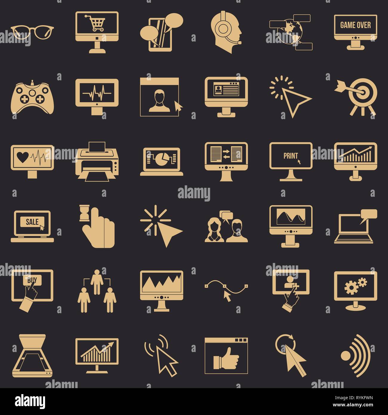 Computer arrow icons set, simple style Stock Vector Image & Art - Alamy