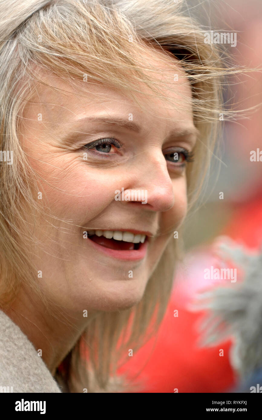 Liz Truss MP (Con; Chief Secretary to the Treasury) on College Green ...