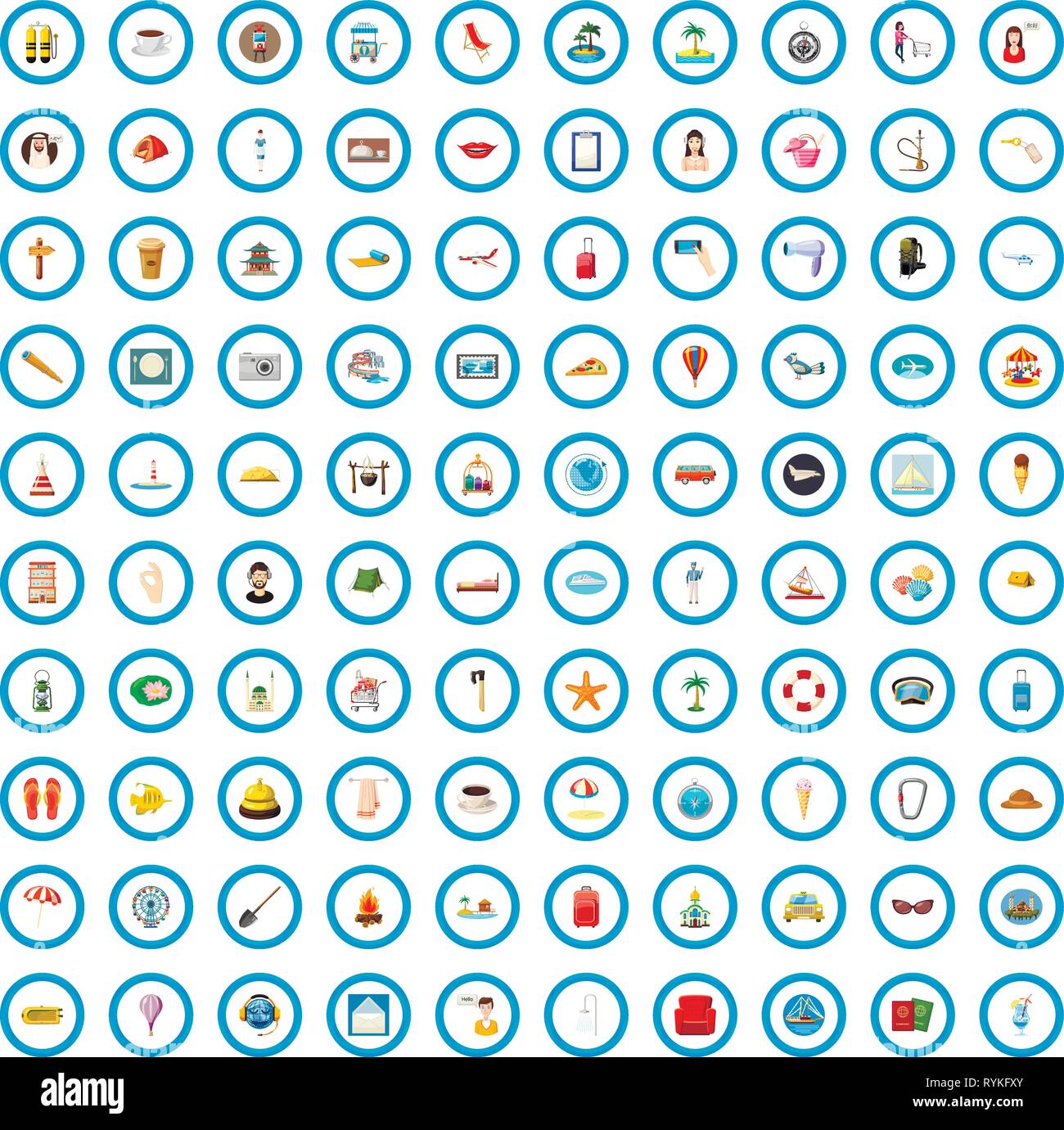 100 furlough icons set, cartoon style Stock Vector Image & Art - Alamy