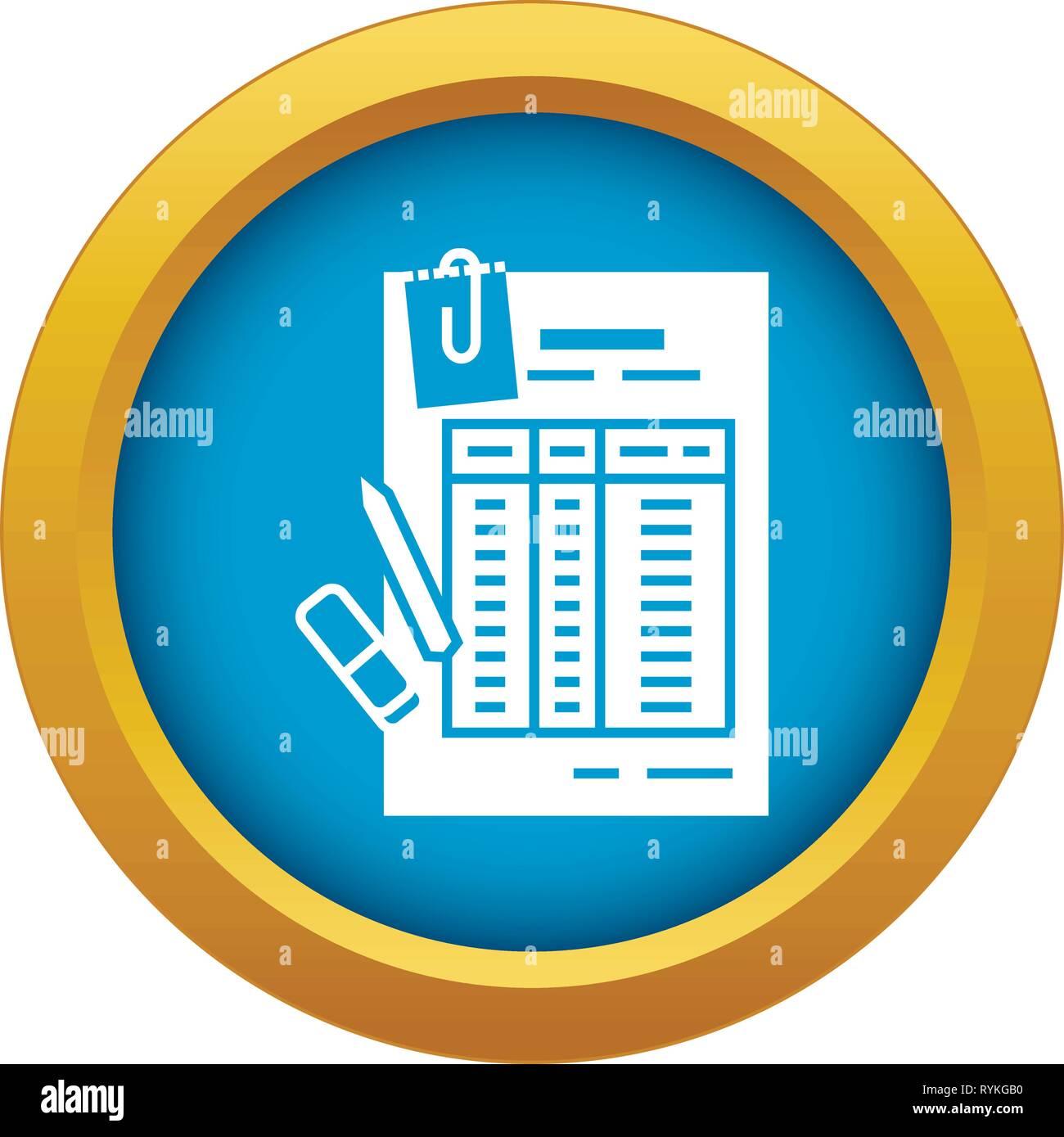 Finance table paper icon blue vector isolated Stock Vector Image & Art ...