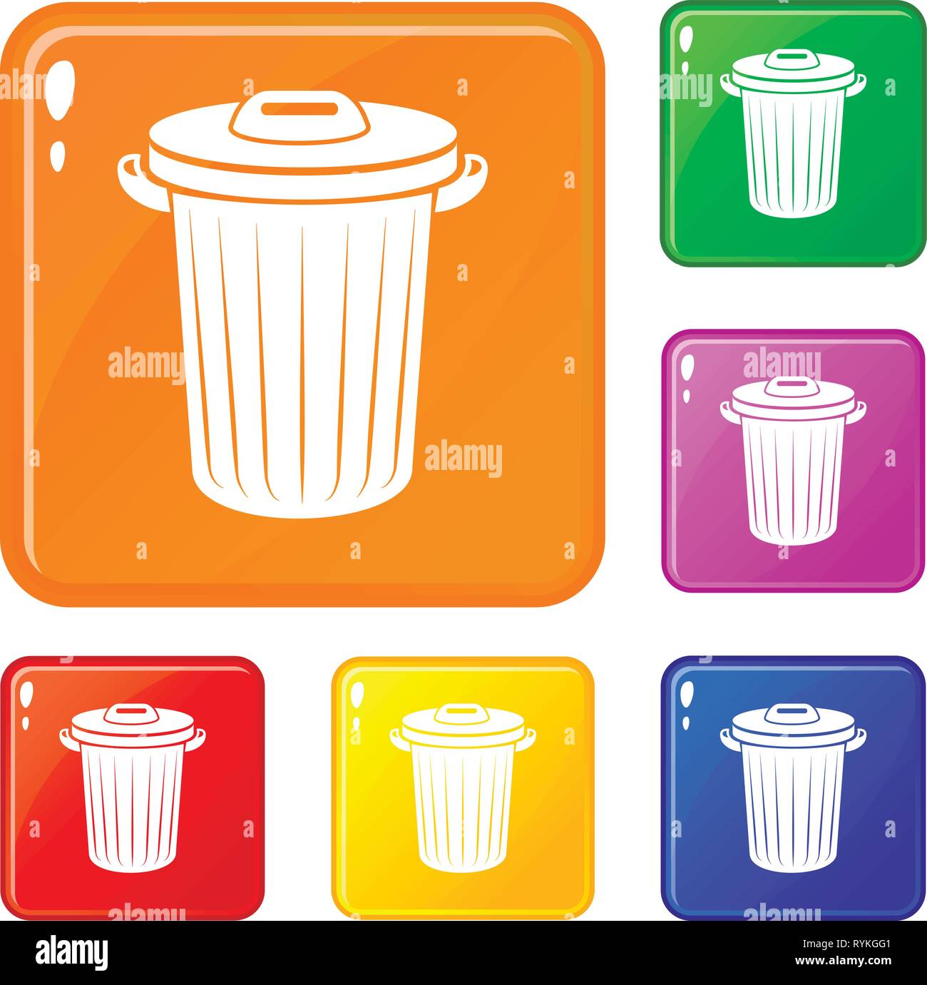 Bucket icons set vector color Stock Vector Image & Art - Alamy