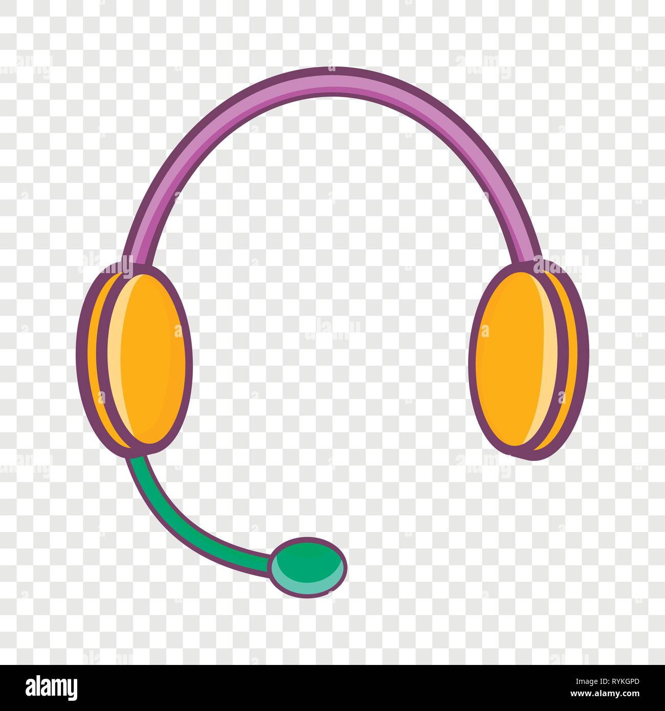 Headphones with microphone icon, cartoon style Stock Vector Image & Art ...