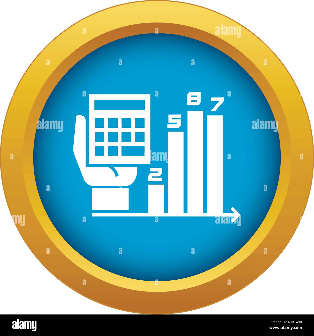 Finance chart icon blue vector isolated Stock Vector Image & Art - Alamy