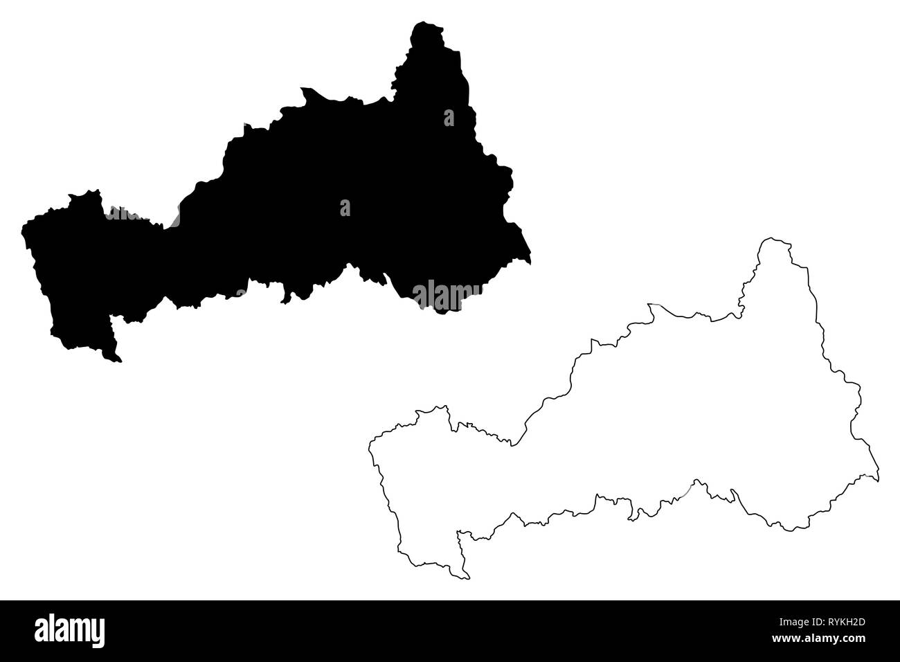 Department of Pasco (Republic of Peru, Regions of Peru) map vector ...