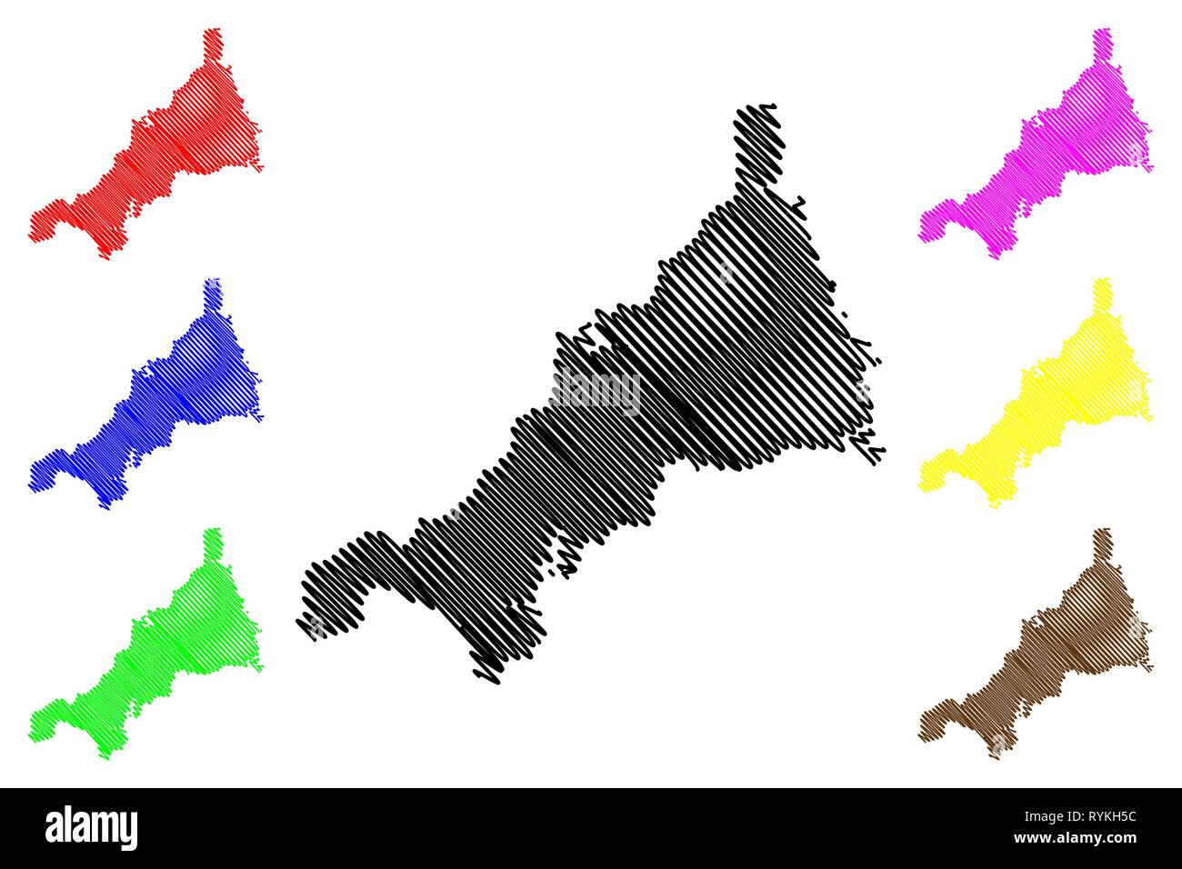 Map of cornwall simple hi-res stock photography and images - Alamy