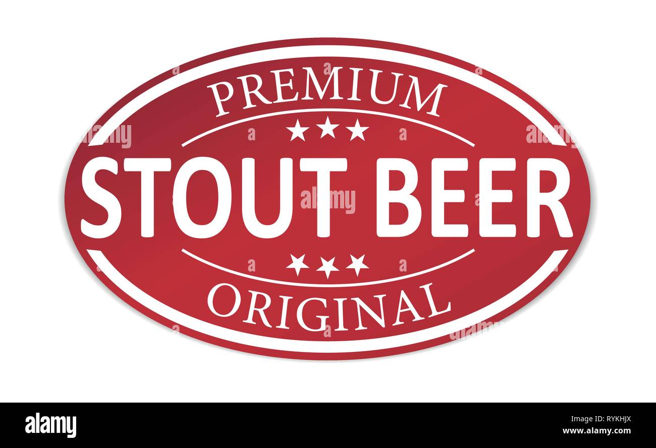premium stout beer original paper web badge logo icon with stars Stock ...