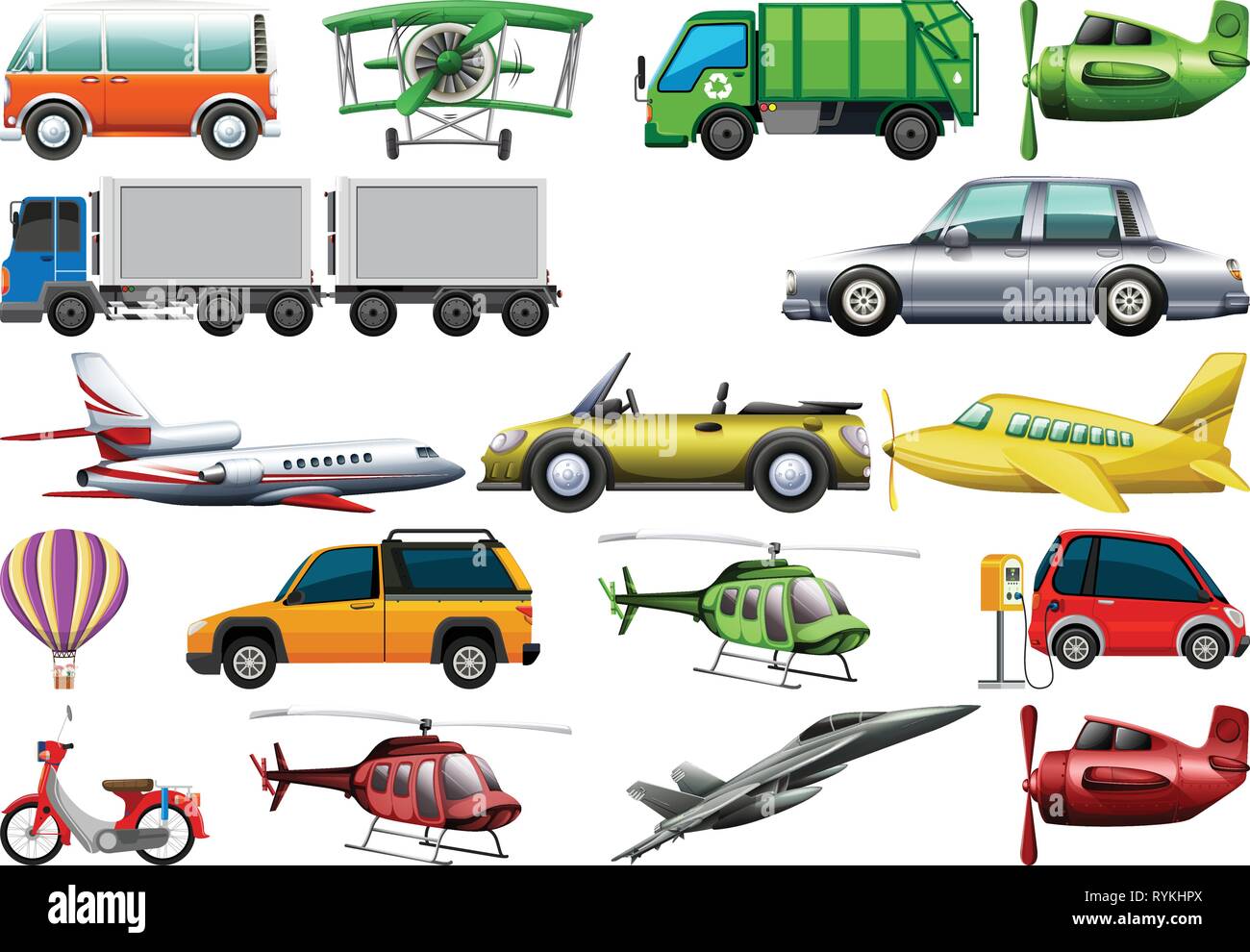 Set of transportation vehicle illustration Stock Vector Image & Art - Alamy