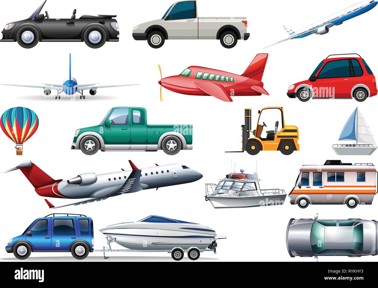 Set of transportation vehicle illustration Stock Vector Image & Art - Alamy