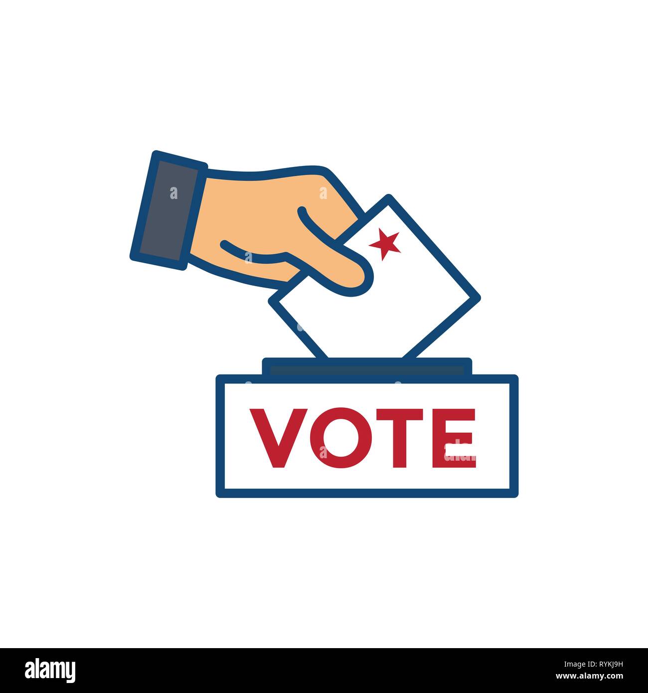 Voting 2020 Icon w Vote, Government, and Patriotic Symbolism and Colors ...