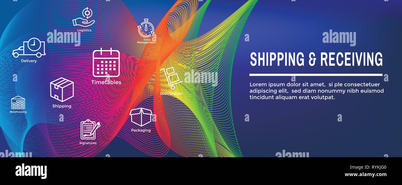 Shipping and Receiving Icon Set w Boxes, Warehouse, checklist, etc ...