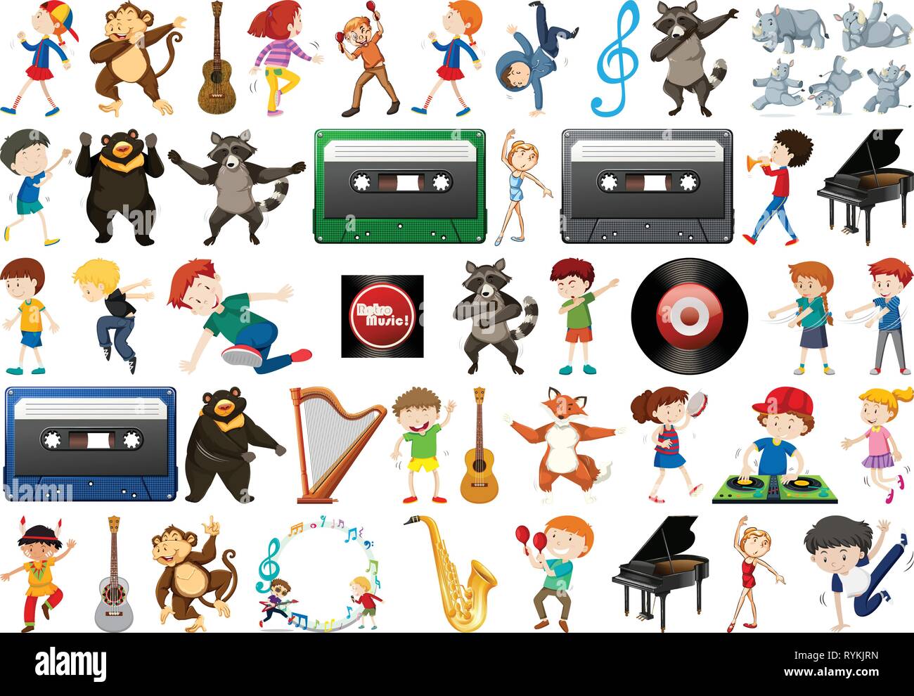 Set of music element illustration Stock Vector Image & Art - Alamy