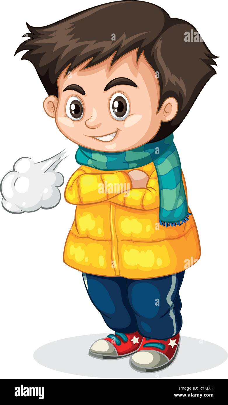 Cold kid white background illustration Stock Vector Image & Art - Alamy