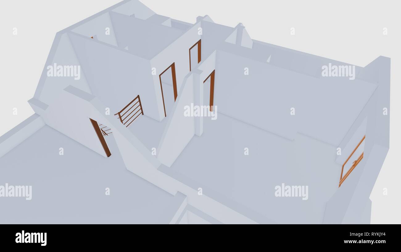 House 3d model section hi-res stock photography and images - Alamy