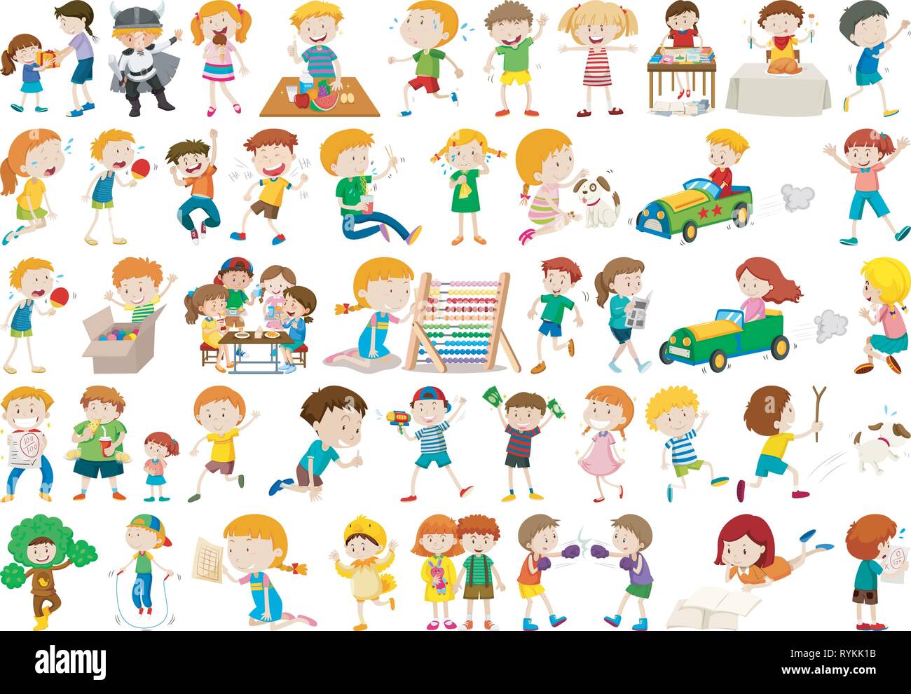 Large set of kids illustration Stock Vector Image & Art - Alamy
