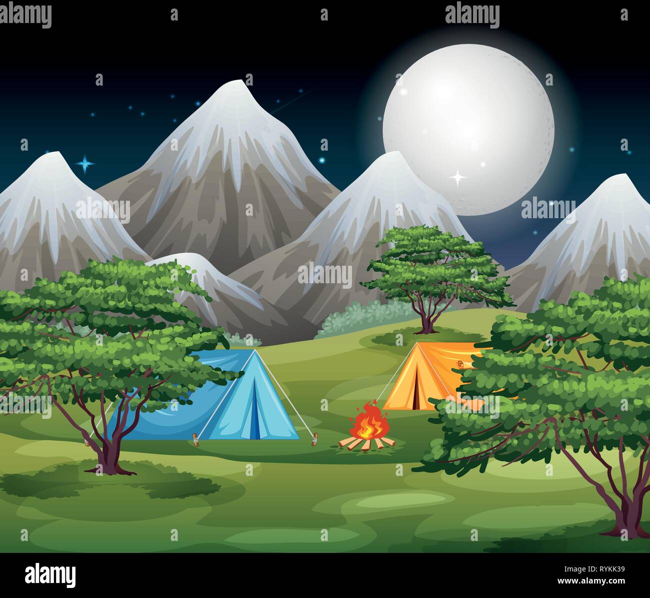 Camping tent fire scene Stock Vector Images - Alamy