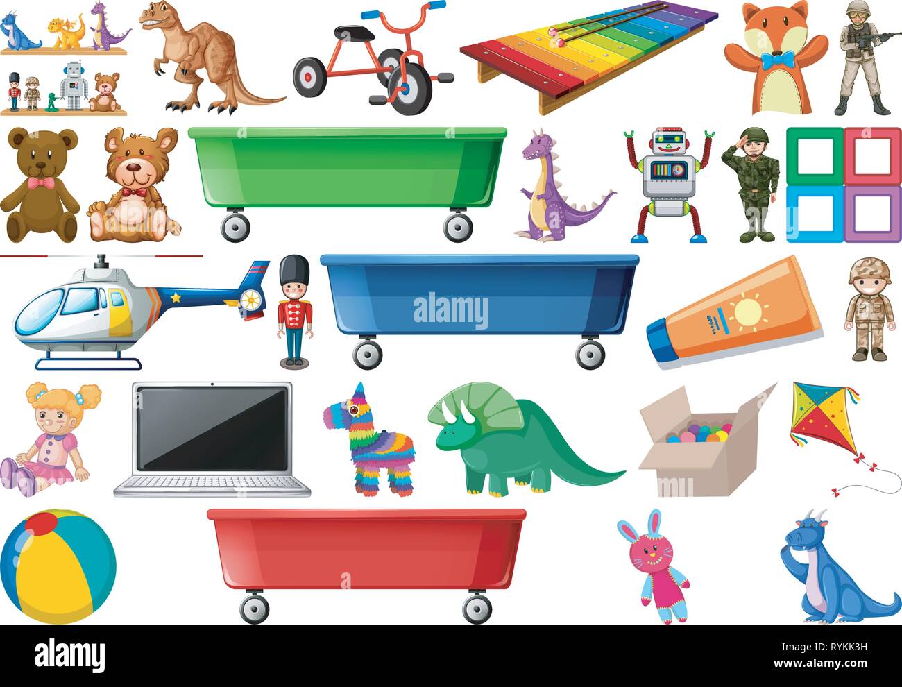 Toys icons set cartoon Stock Vector Images - Alamy