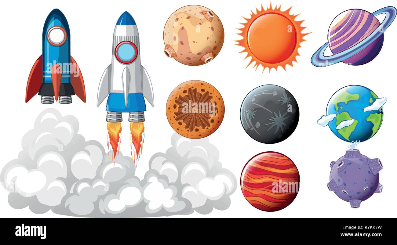 Set of space objects concept illustration Stock Vector Image & Art - Alamy