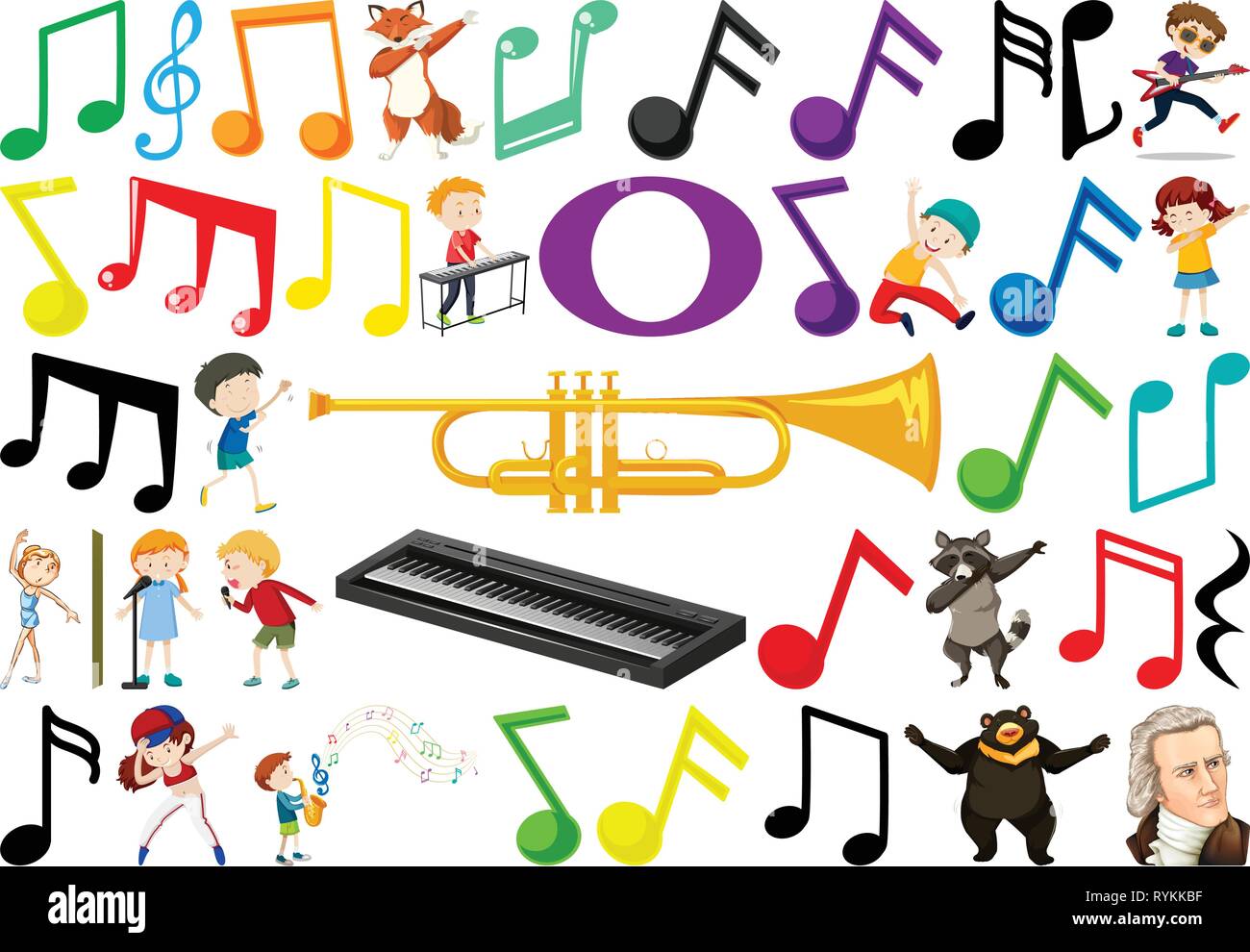 Set of music element illustration Stock Vector Image & Art - Alamy