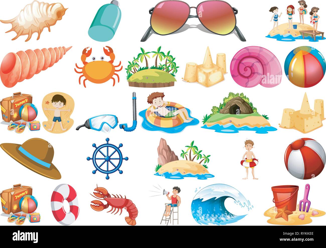 Beach child shell Stock Vector Images - Alamy