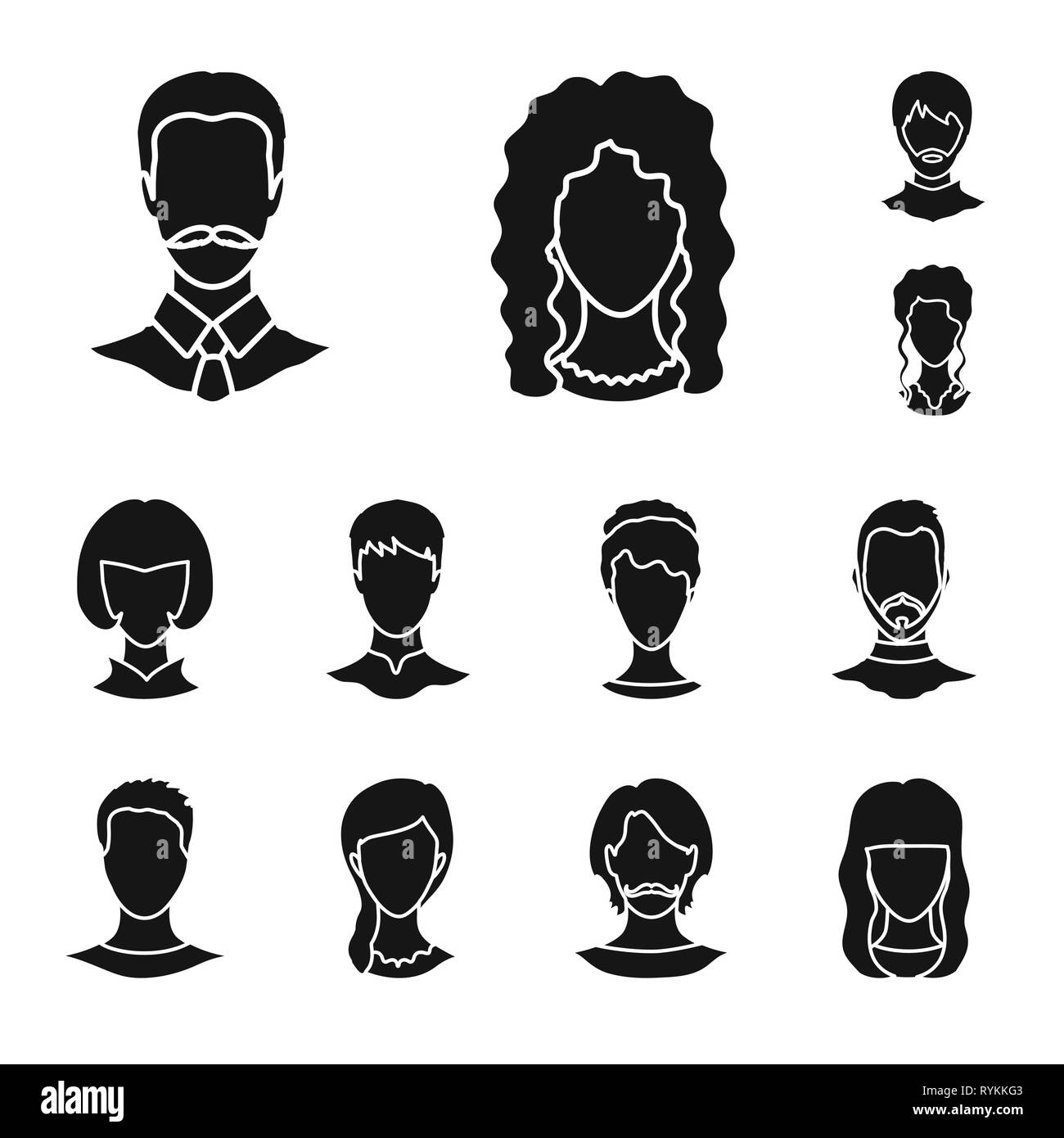 Vector design of character and profile sign. Set of character and dummy ...