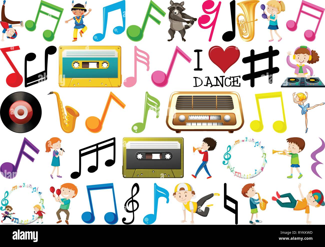 Set of music element illustration Stock Vector Image & Art - Alamy