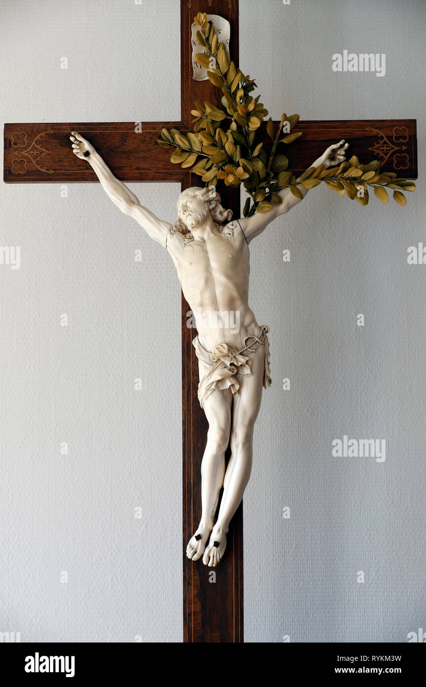 The Visitation Monastery. Crucifix. Jesus on the cross. Ivory. Marclaz ...