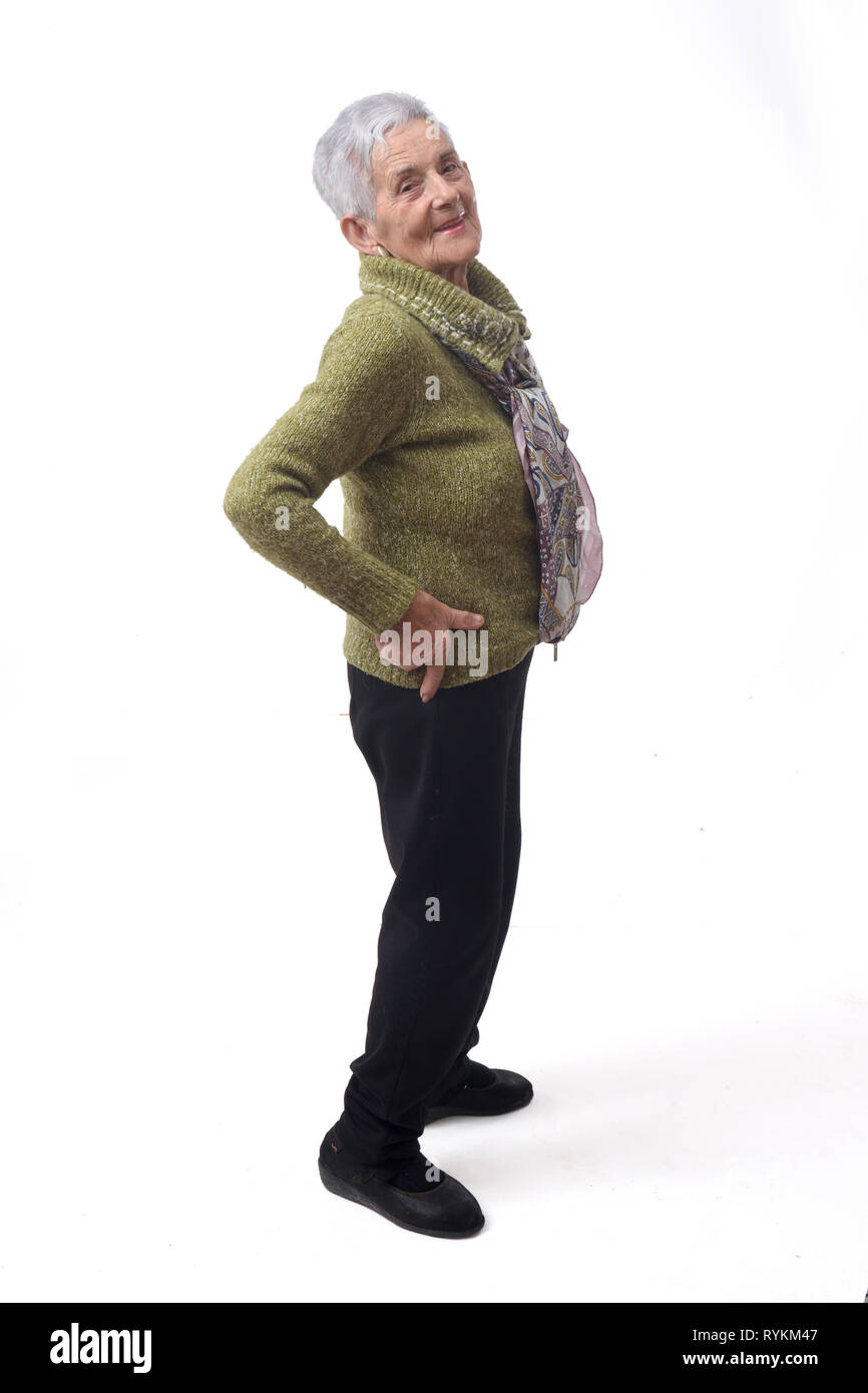 Older woman smile studio full body hi-res stock photography and images ...