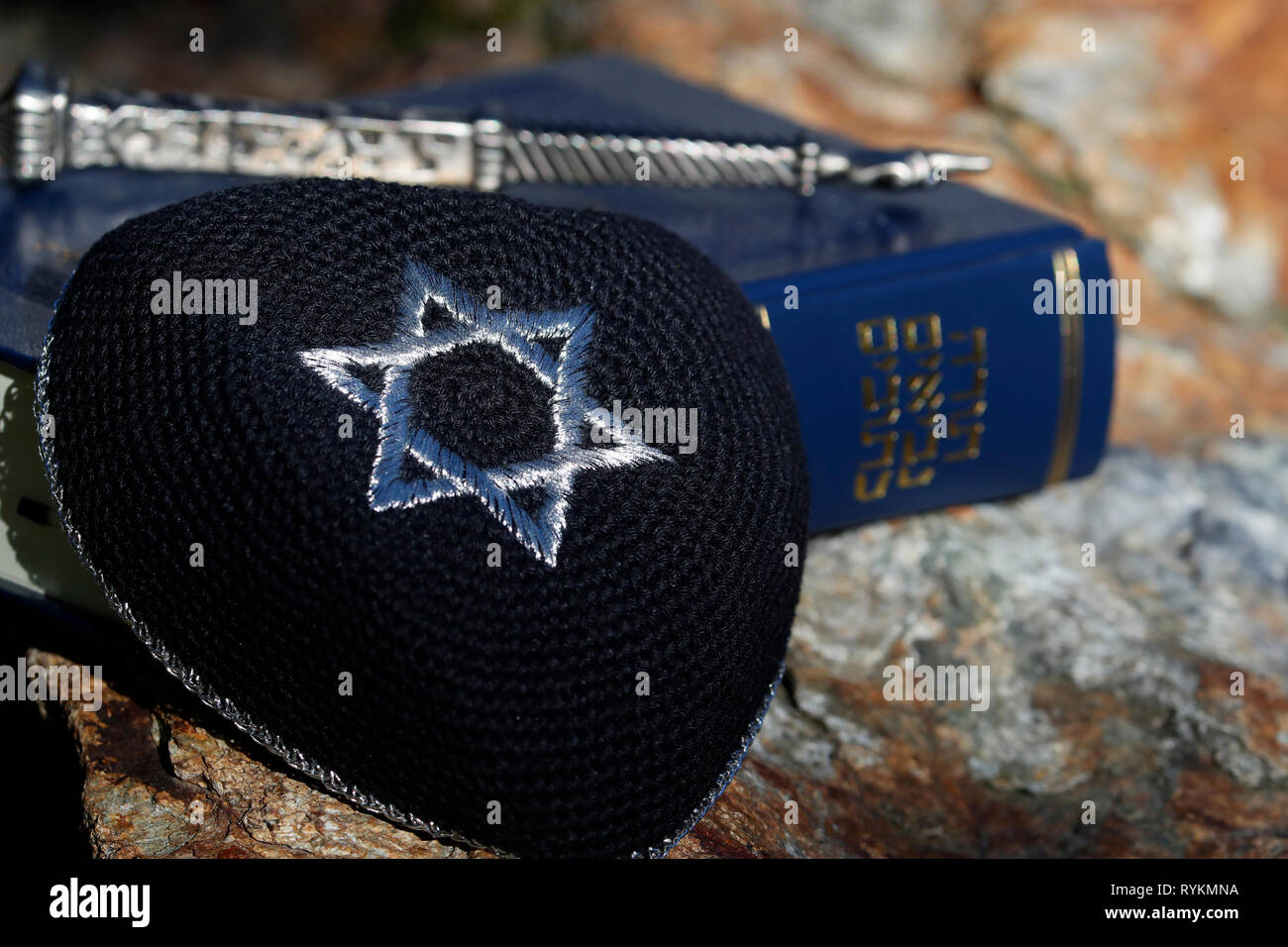 Torah, Kippah and Yad three jewish symbols Stock Photo - Alamy