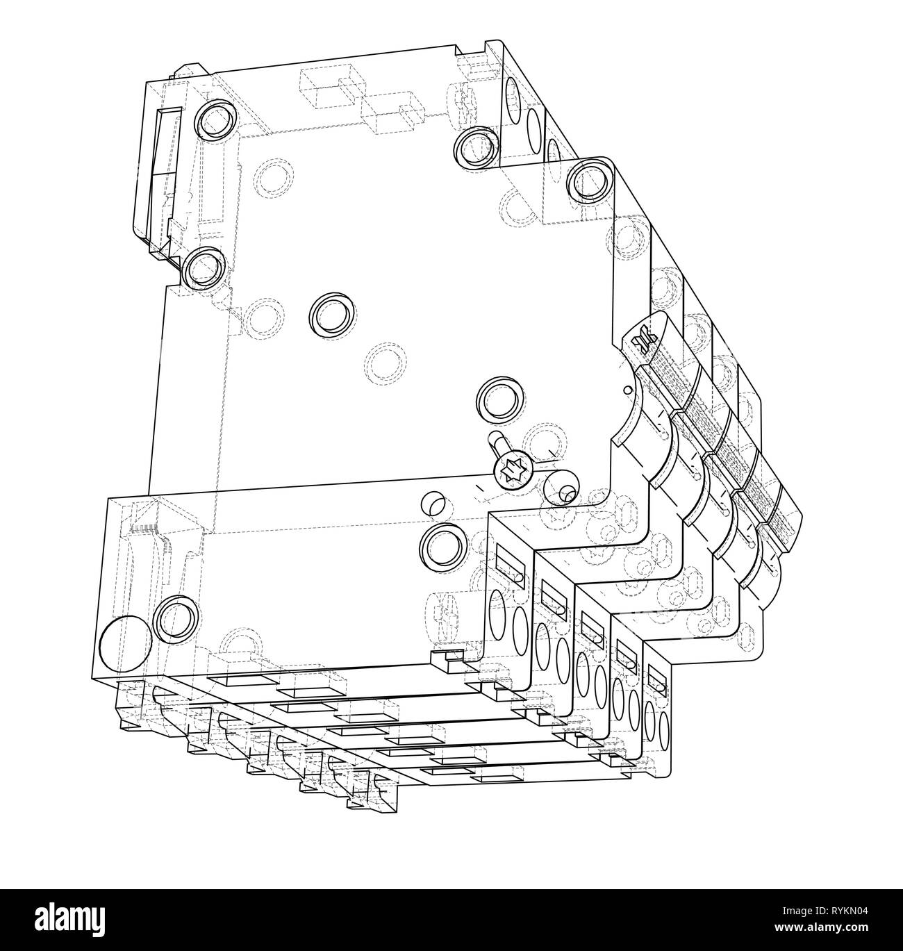 Automatic circuit breaker concept. Vector Stock Vector Image & Art - Alamy
